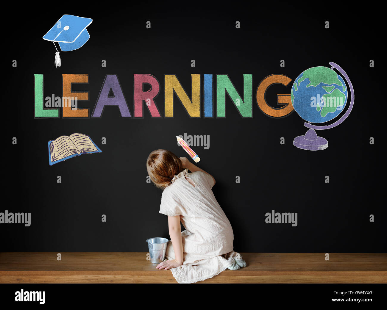 School Academic Learning Kids Graphic Concept Stock Photo - Alamy