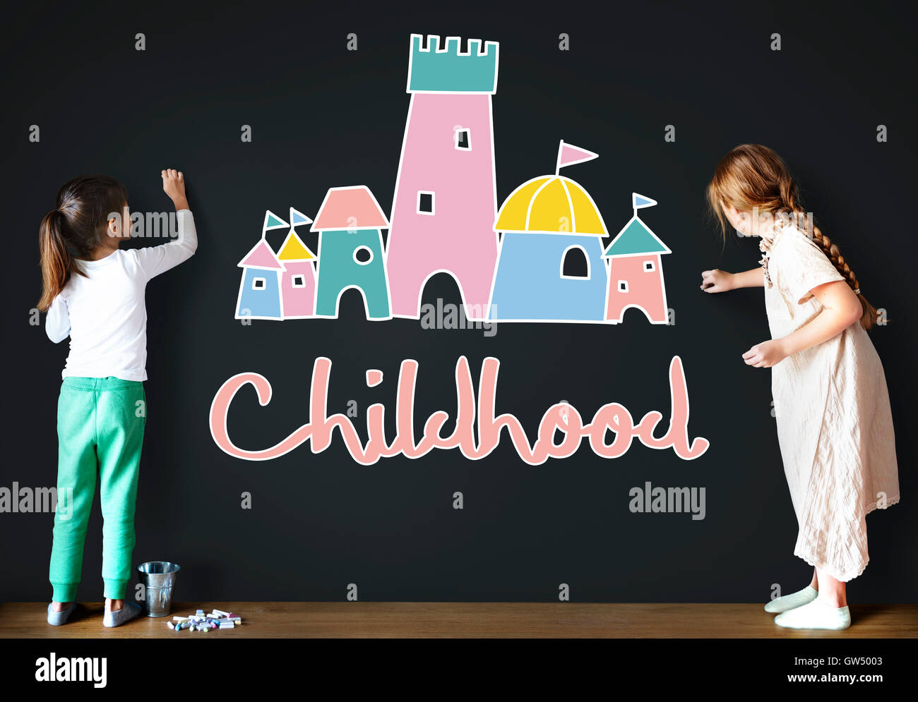 Childhood Children Palace Castle Graphic Concept Stock Photo - Alamy