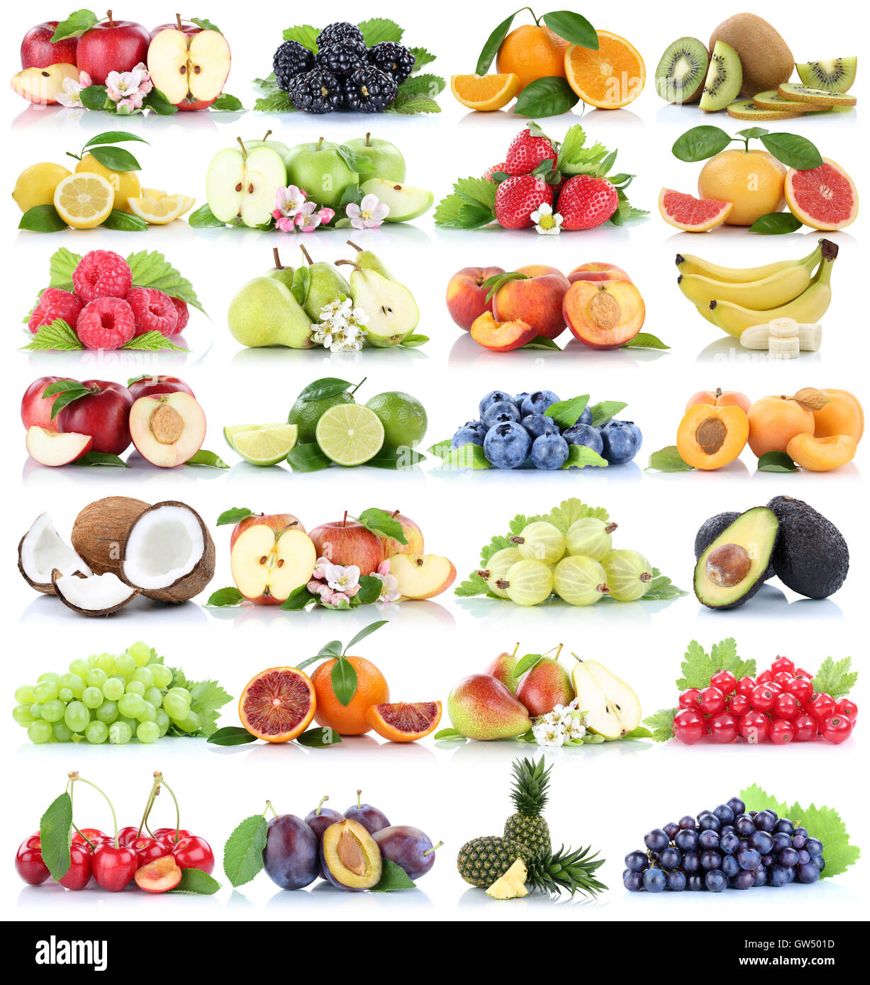 Fruits fruit collection orange apple apples banana strawberry pineapple ...