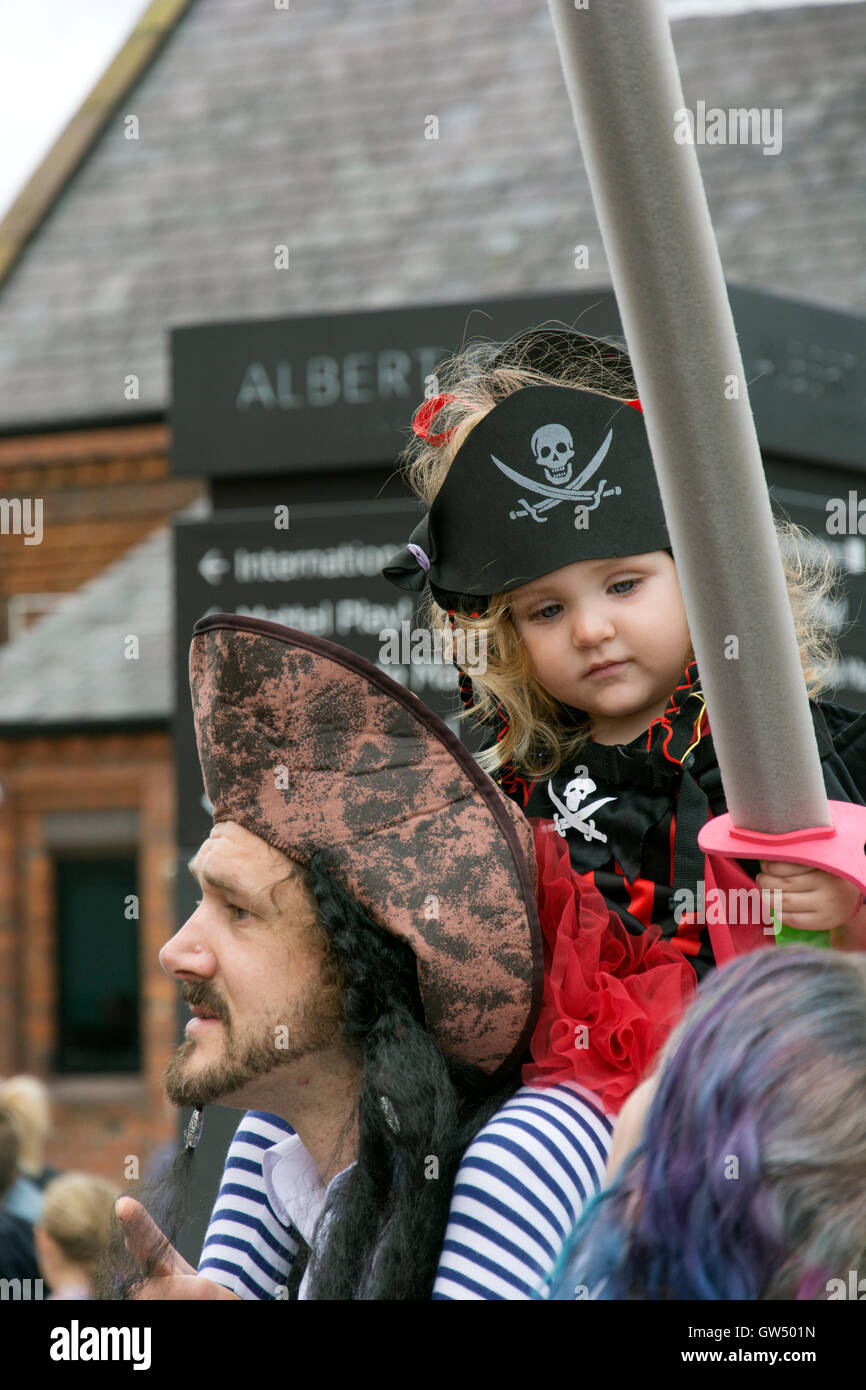 Jolly Roger flying over Liverpool Liverpool Pirate festival Stock Photo ...