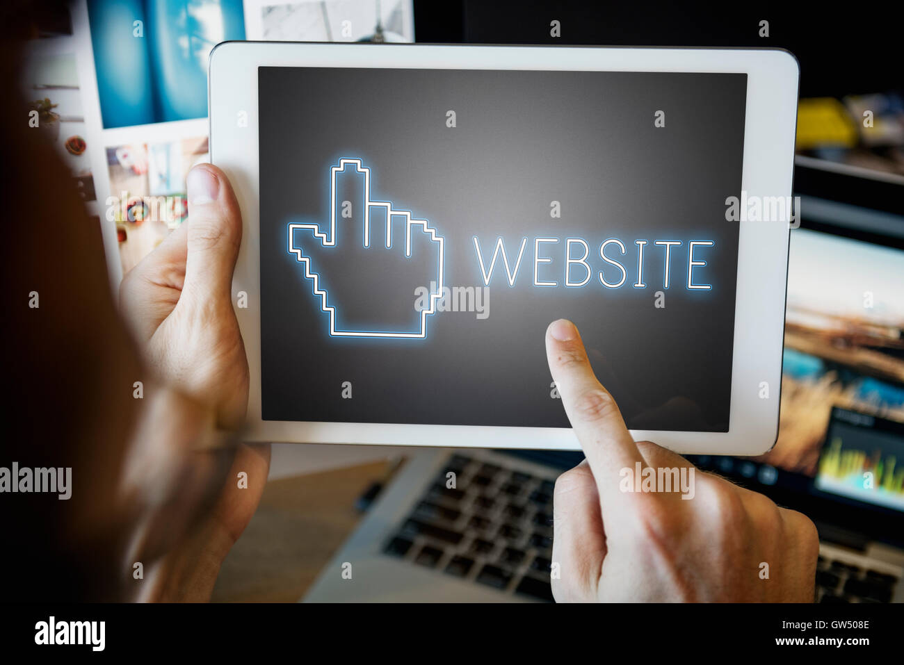 Website Mouse Cursor Click Pixel Concept Stock Photo - Alamy