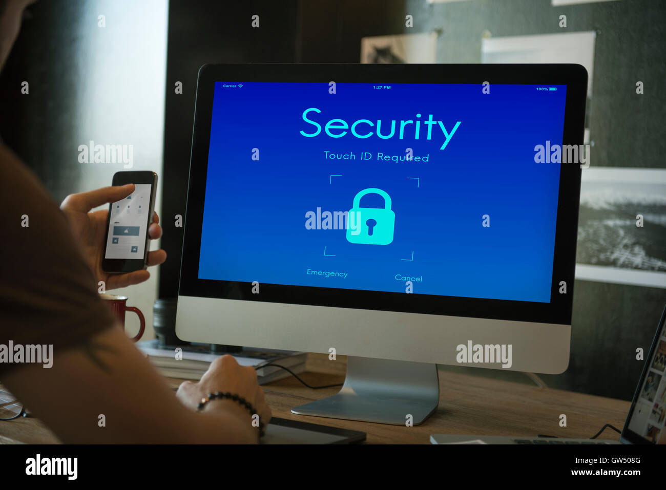 Digital Security Lockscreen Concept Stock Photo - Alamy