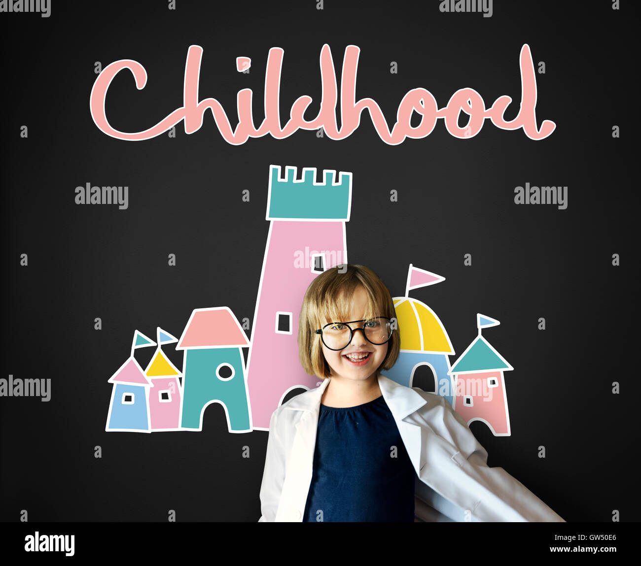Childhood Children Palace Castle Graphic Concept Stock Photo - Alamy