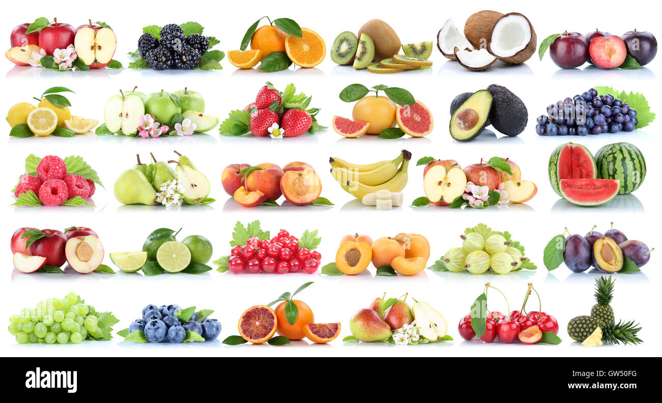 Fruits fruit collection orange apple apples banana strawberry pear ...