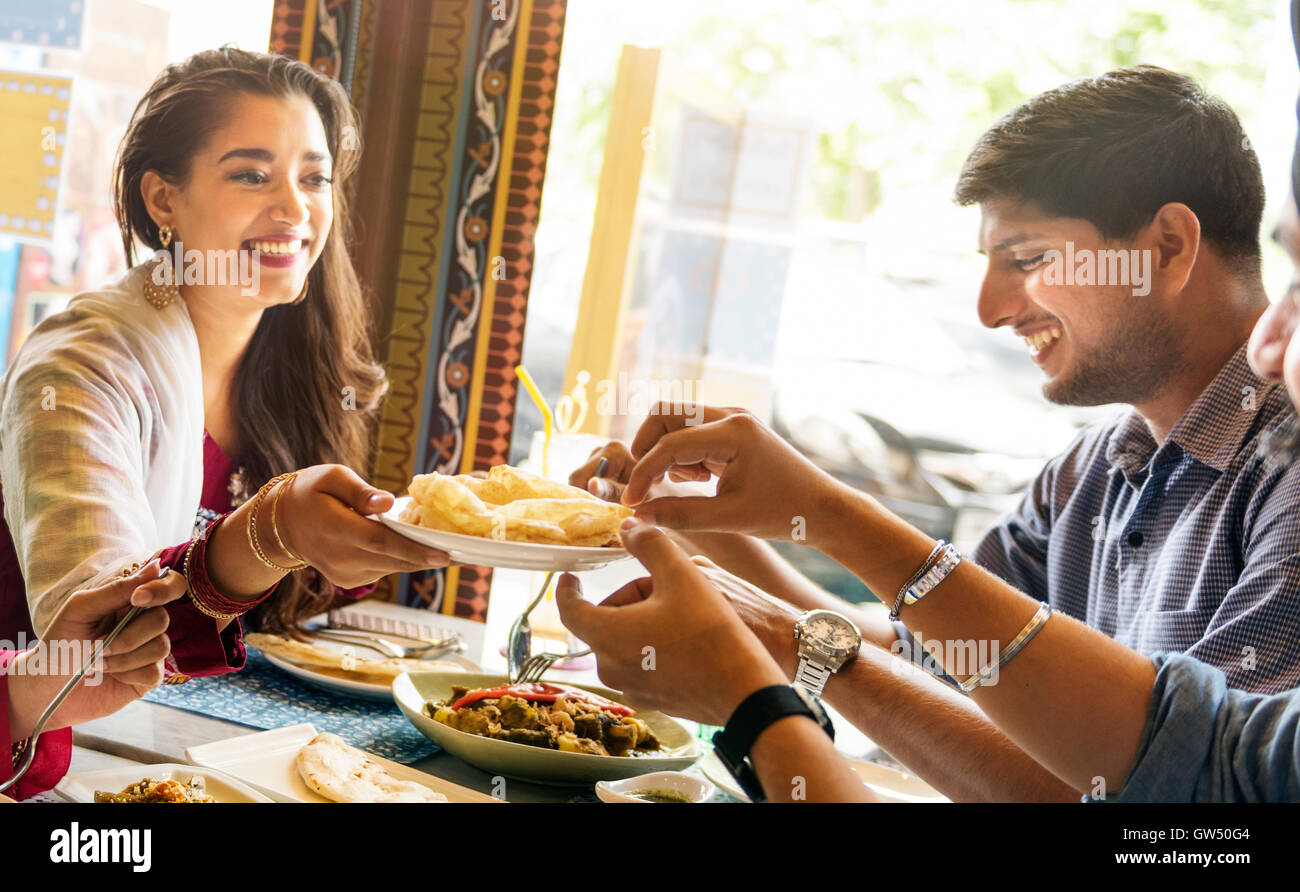 Indian Food Eating Cuisine Togetherness Concept Stock Photo - Alamy