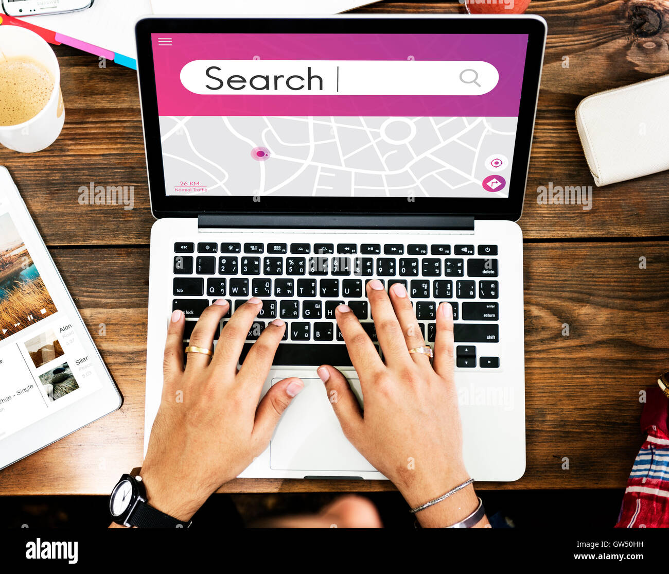 Search Destination Way Map Concept Stock Photo - Alamy
