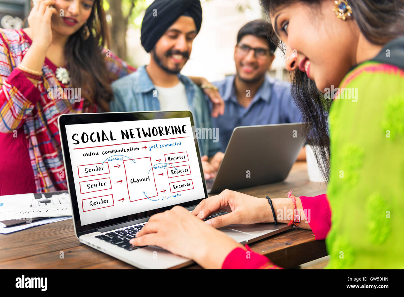 Social Networking Channel Diagram Graphic Concept Stock Photo - Alamy