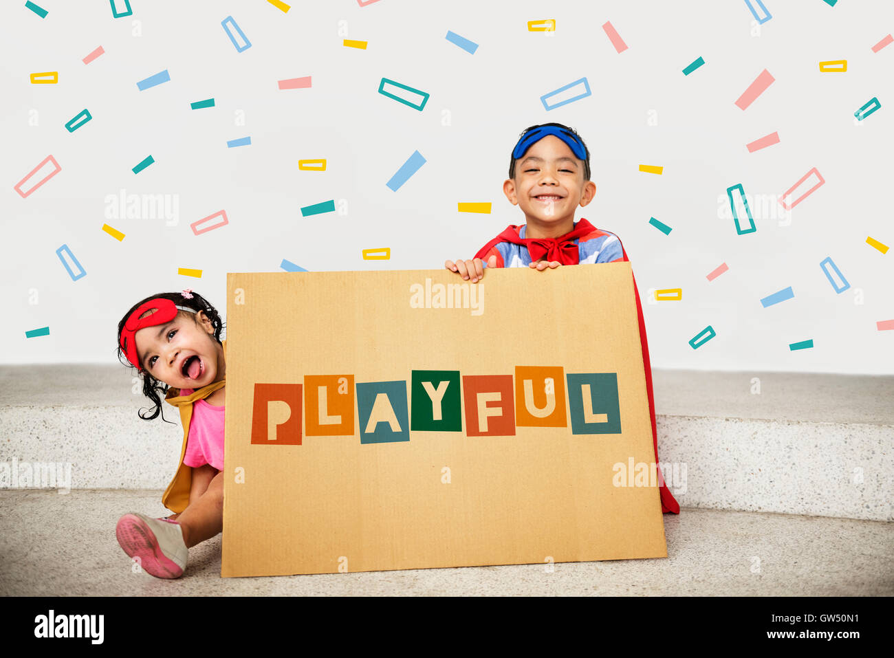 Enjoy Happy Imagination Kids Concept Stock Photo - Alamy
