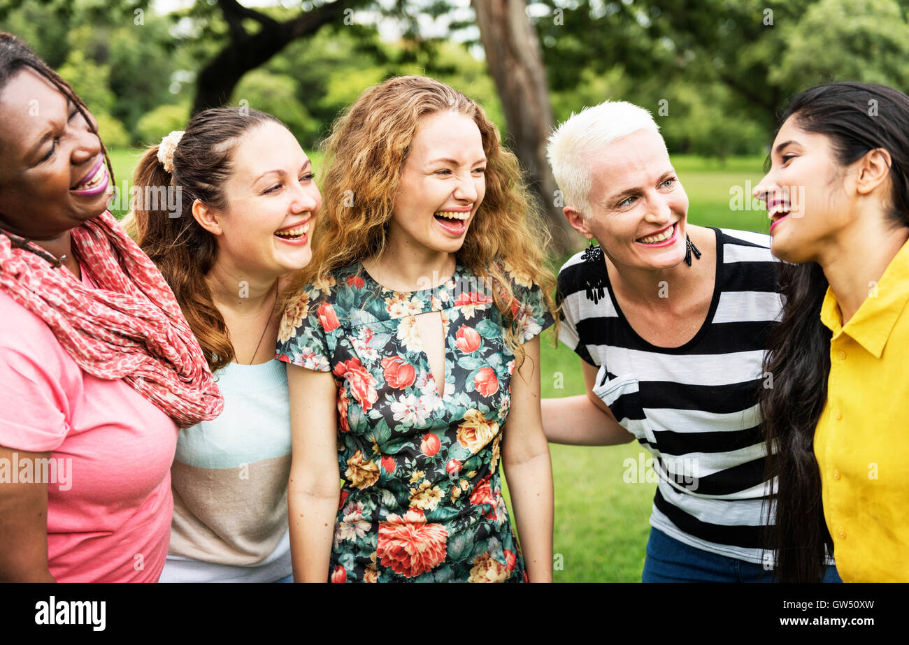 Group of Women Socialize Teamwork Happiness Concept Stock Photo - Alamy