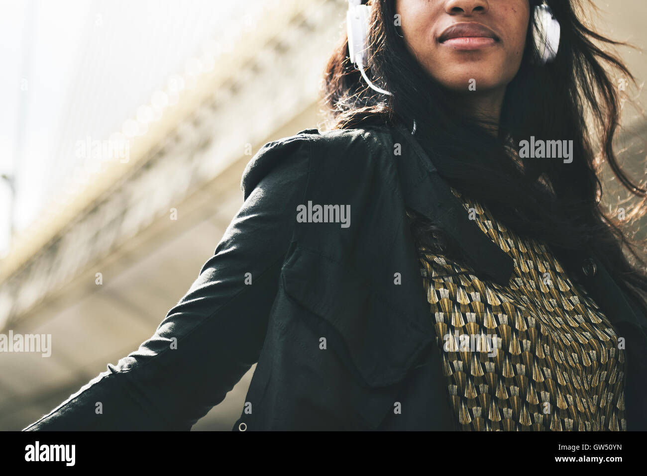 Audio African Descent Music Listening Headphone Concept Stock Photo - Alamy