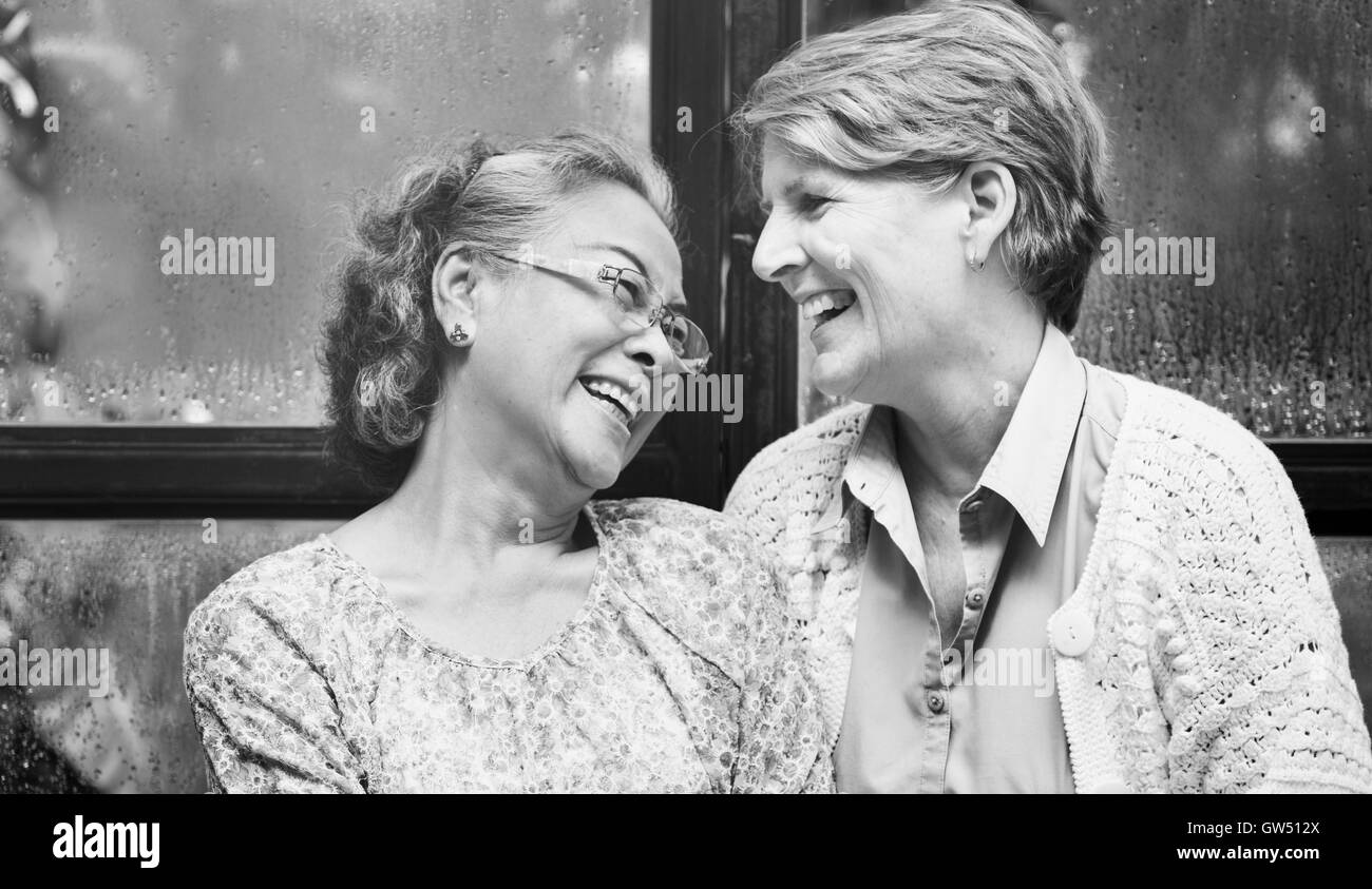 Female Bright Smiling Laughing Ladies Happiness Concept Stock Photo - Alamy