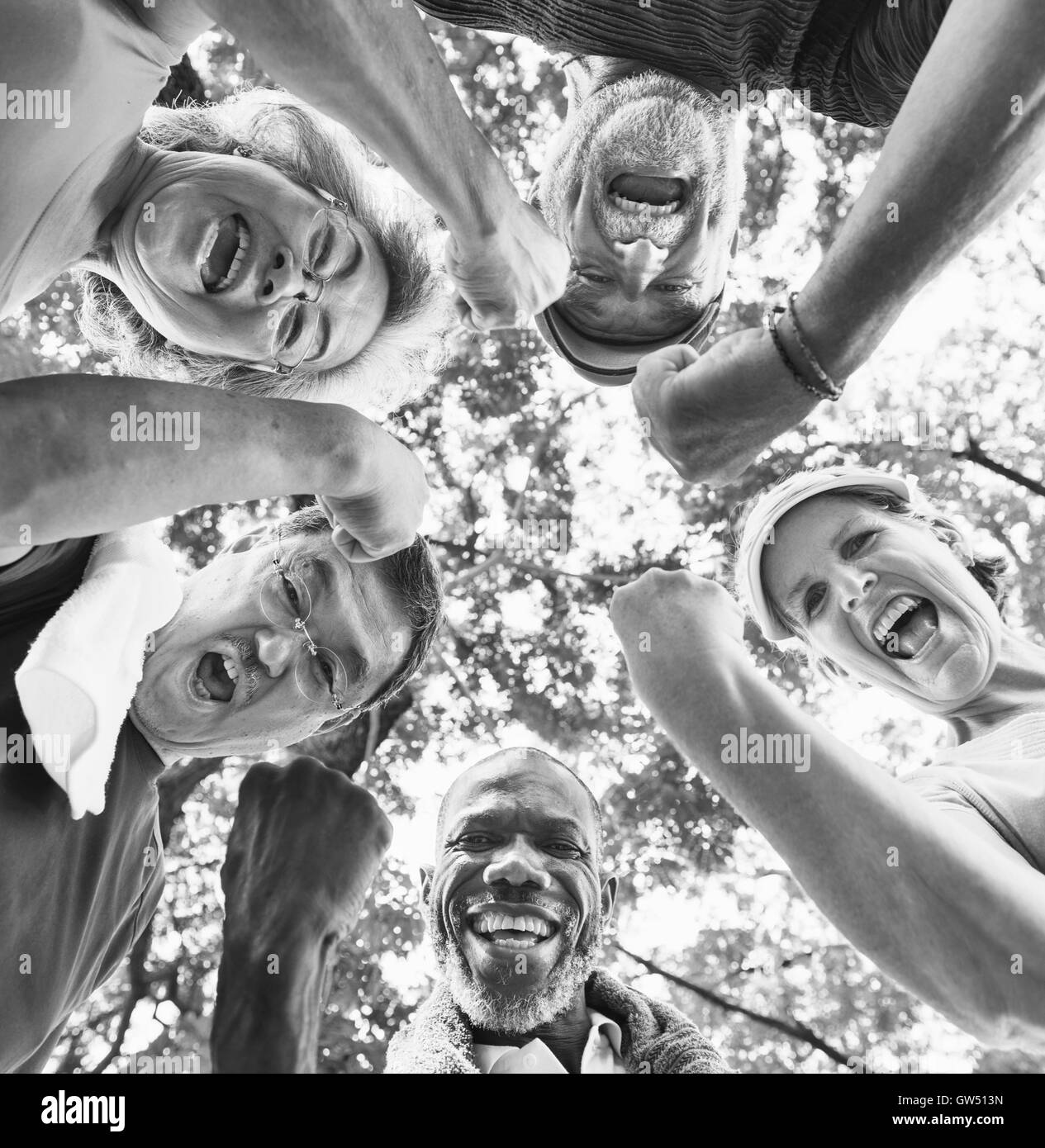 Senior group fun Black and White Stock Photos & Images - Alamy