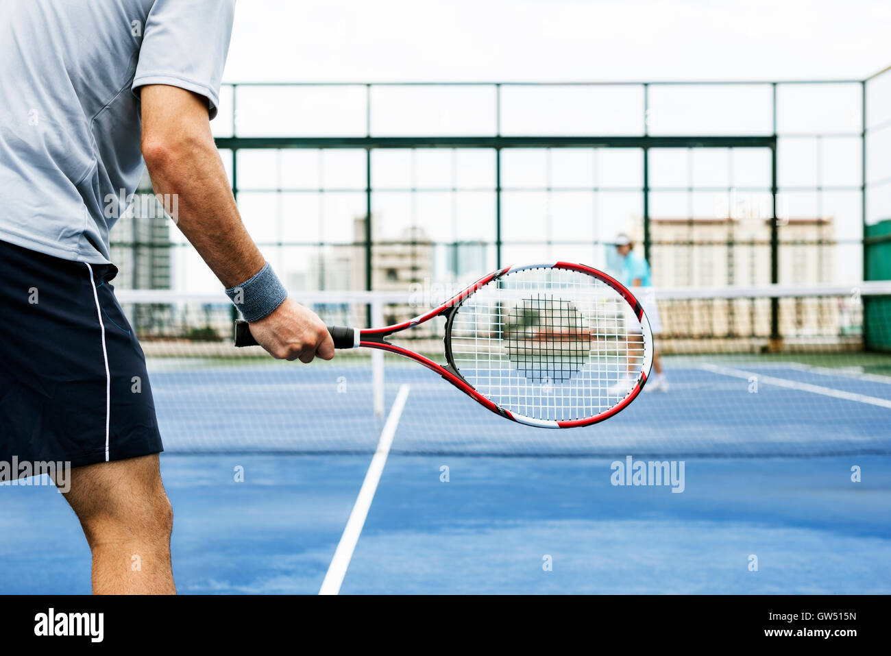 Tennis Racket Swing Sporting Hobby Playing Concept Stock Photo - Alamy