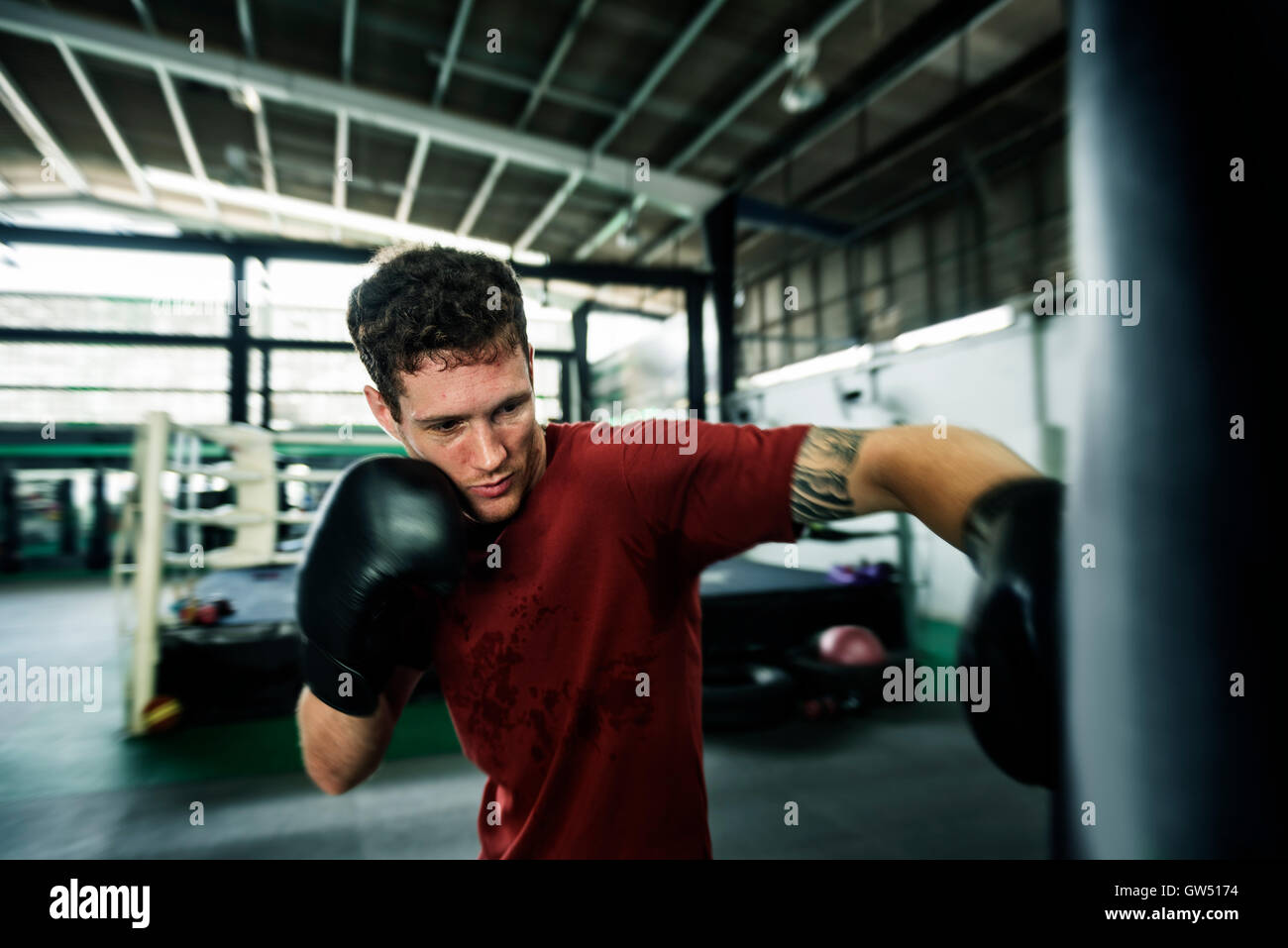 Boxing Challenge Exercise Sport Workout Pratice Concept Stock Photo - Alamy
