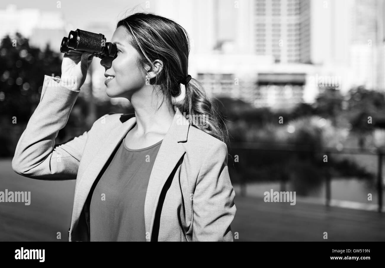 Binocular Vision Observe Solution Finding Concept Stock Photo - Alamy
