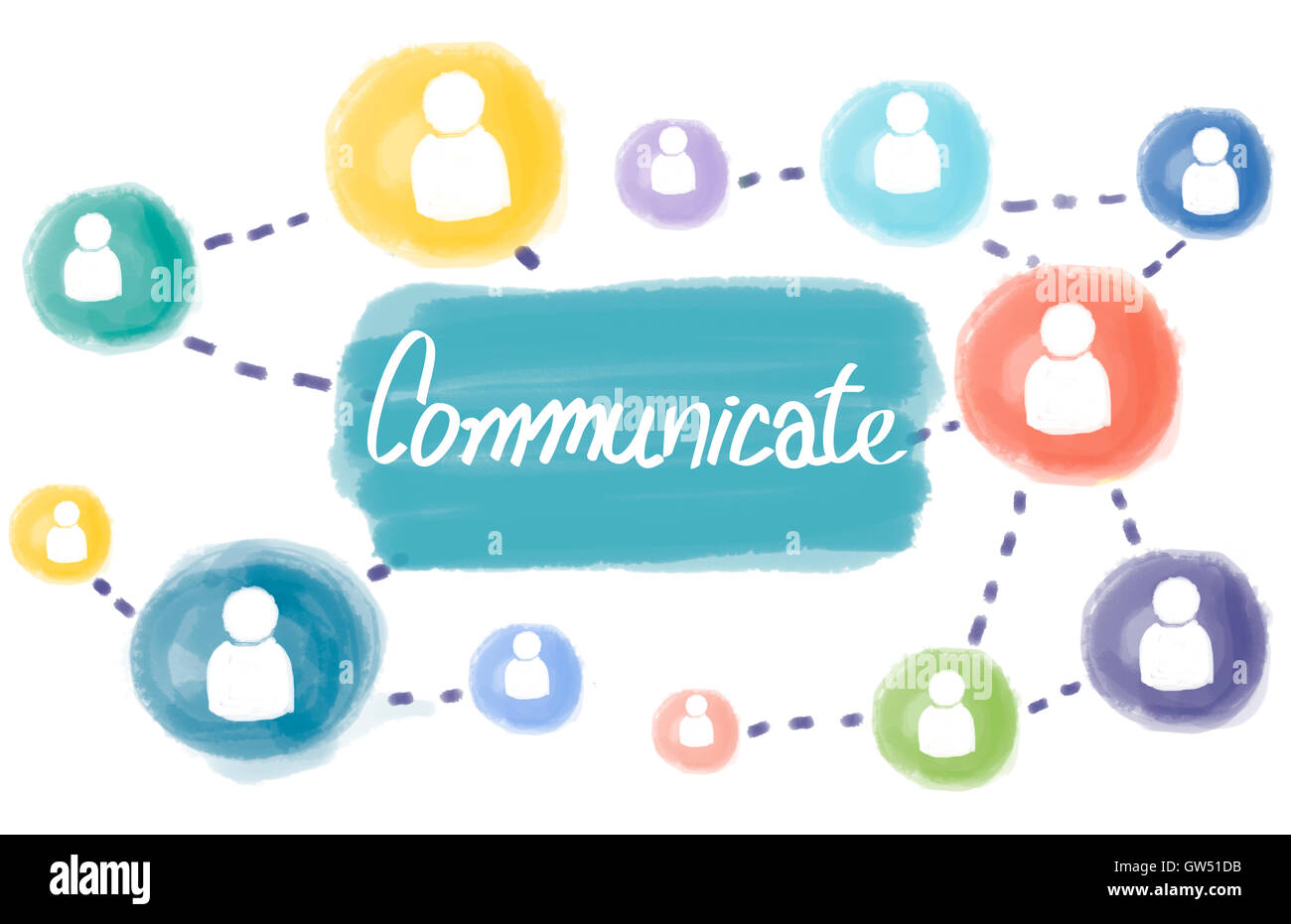 Communicate Connection Social Media Interact Concept Stock Photo - Alamy