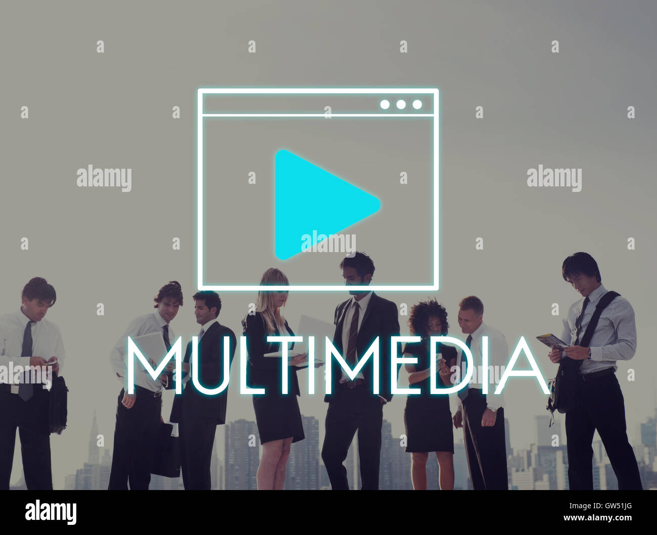 Multimedia Communication Technology Network Concept Stock Photo - Alamy