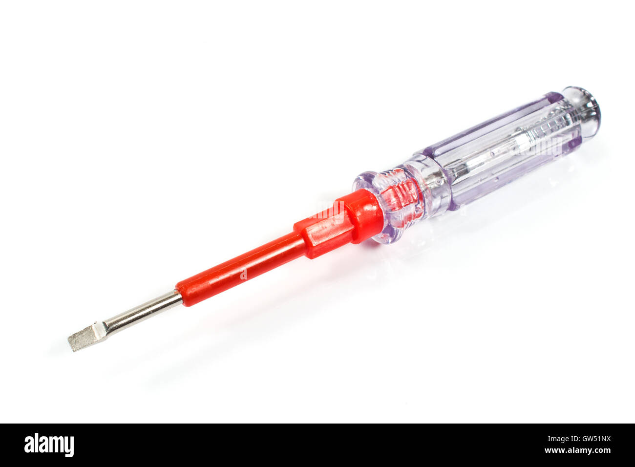 Electrical screwdriver tester isolated on white Stock Photo - Alamy