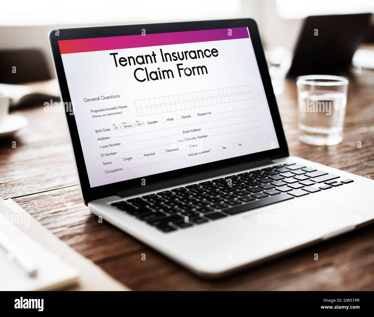 Tenant Insurance Claim Form Concept Stock Photo - Alamy