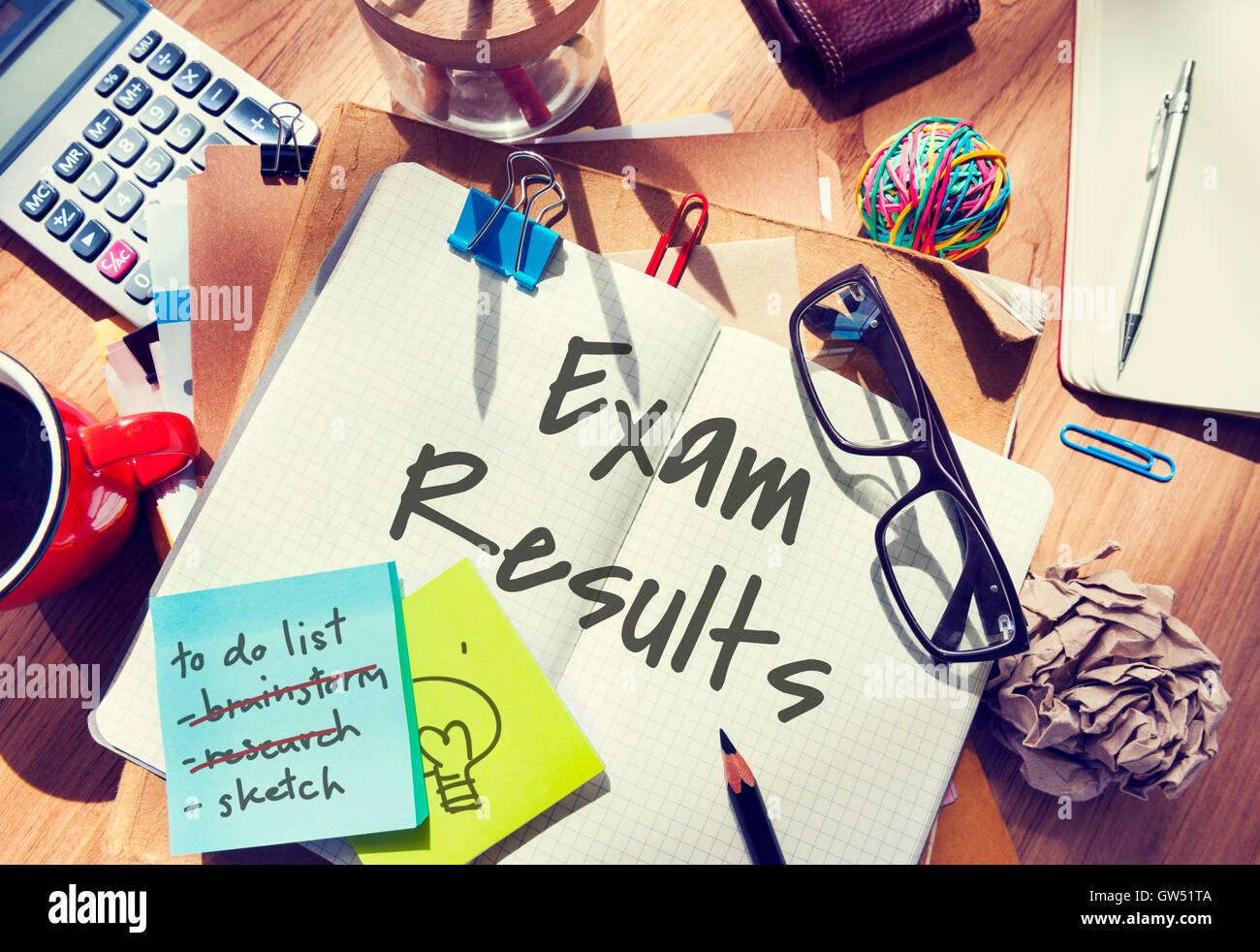 Exam Results Schoold Examination Review Assessment Concept Stock Photo ...