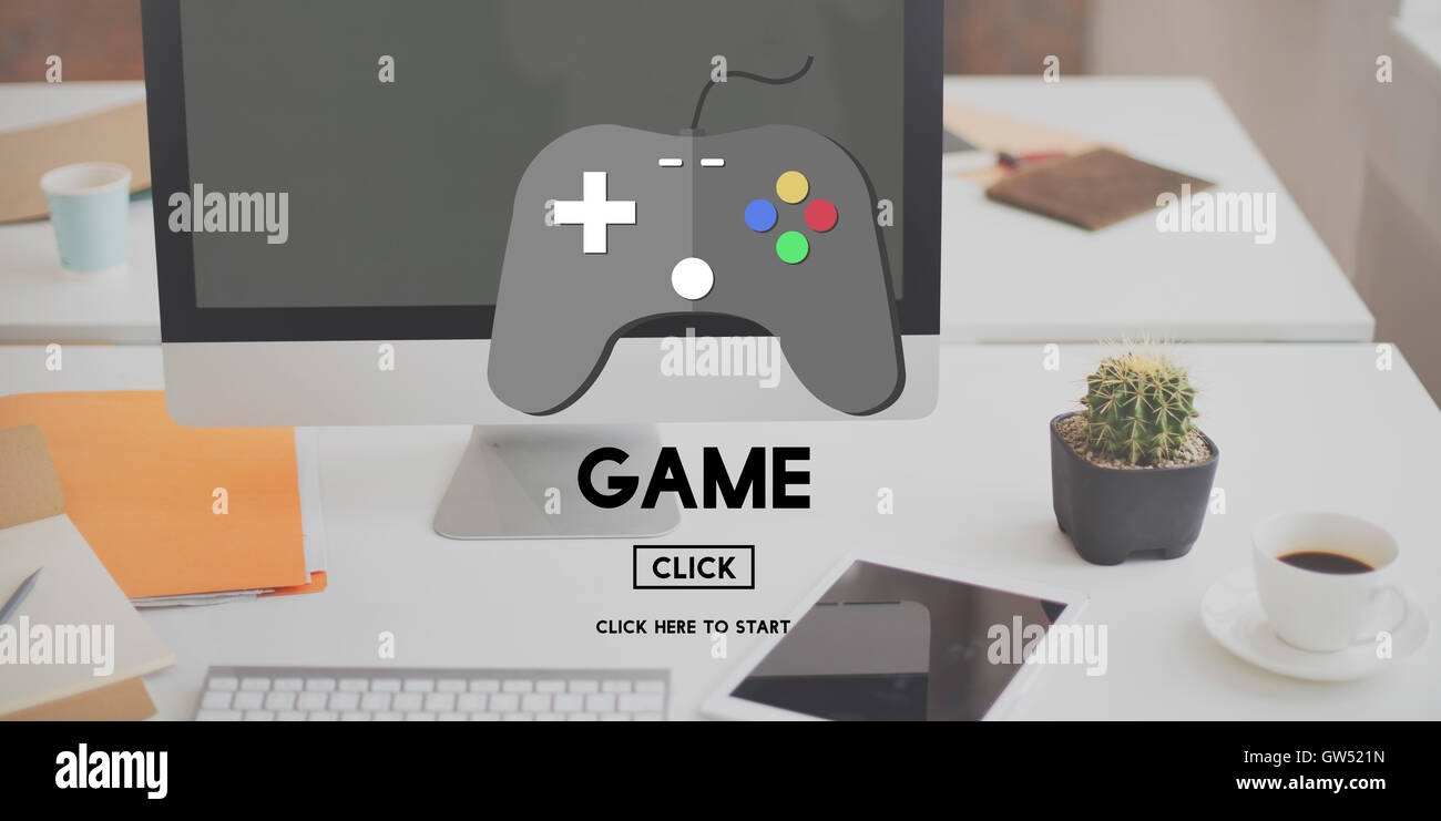 Game Gaming Fun Hobby Leisure Technology Concept Stock Photo - Alamy