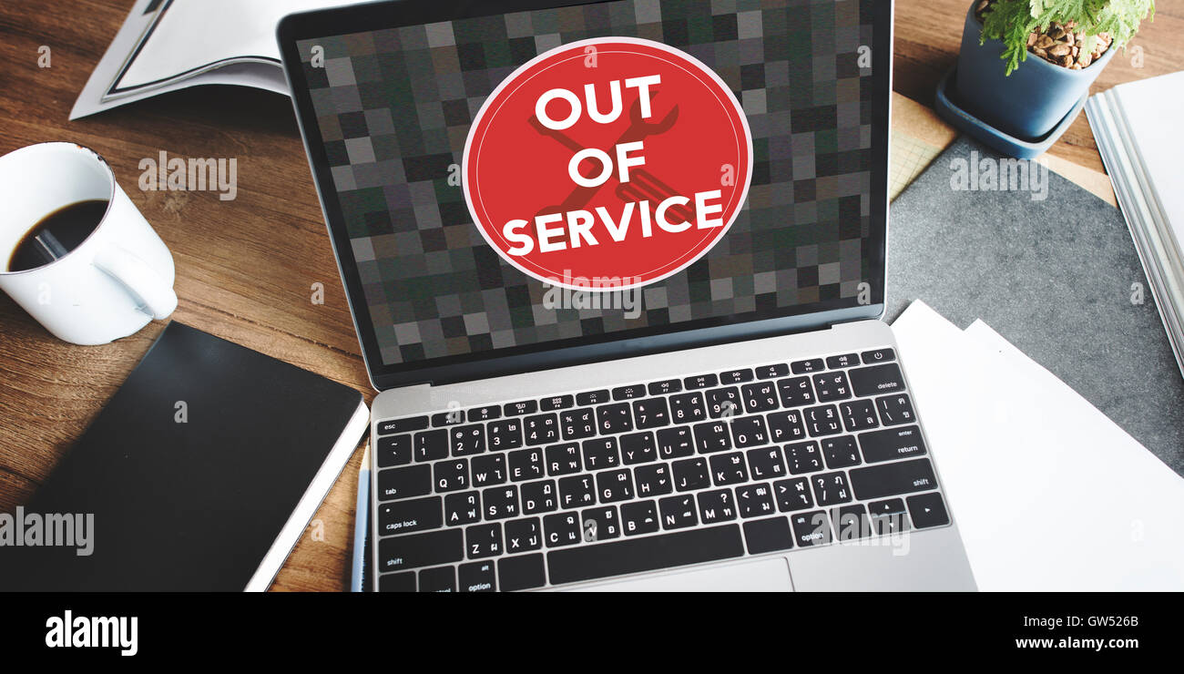 Out Of Service Sign Graphic Concept Stock Photo - Alamy