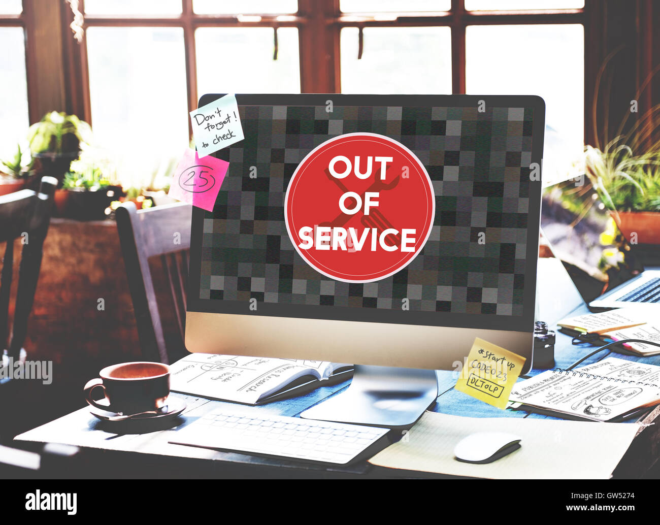 Out Of Service Sign Graphic Concept Stock Photo - Alamy