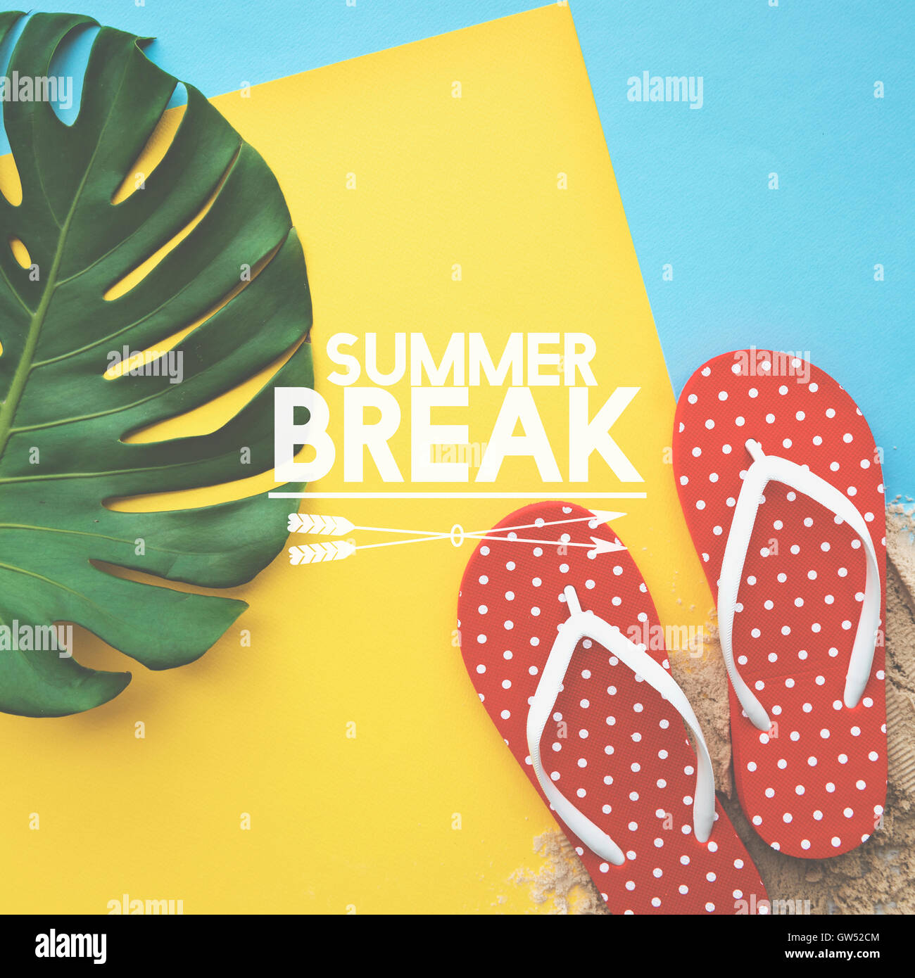 Summer Break Lifestyle Flipflop Vacation Words Concept Stock Photo - Alamy