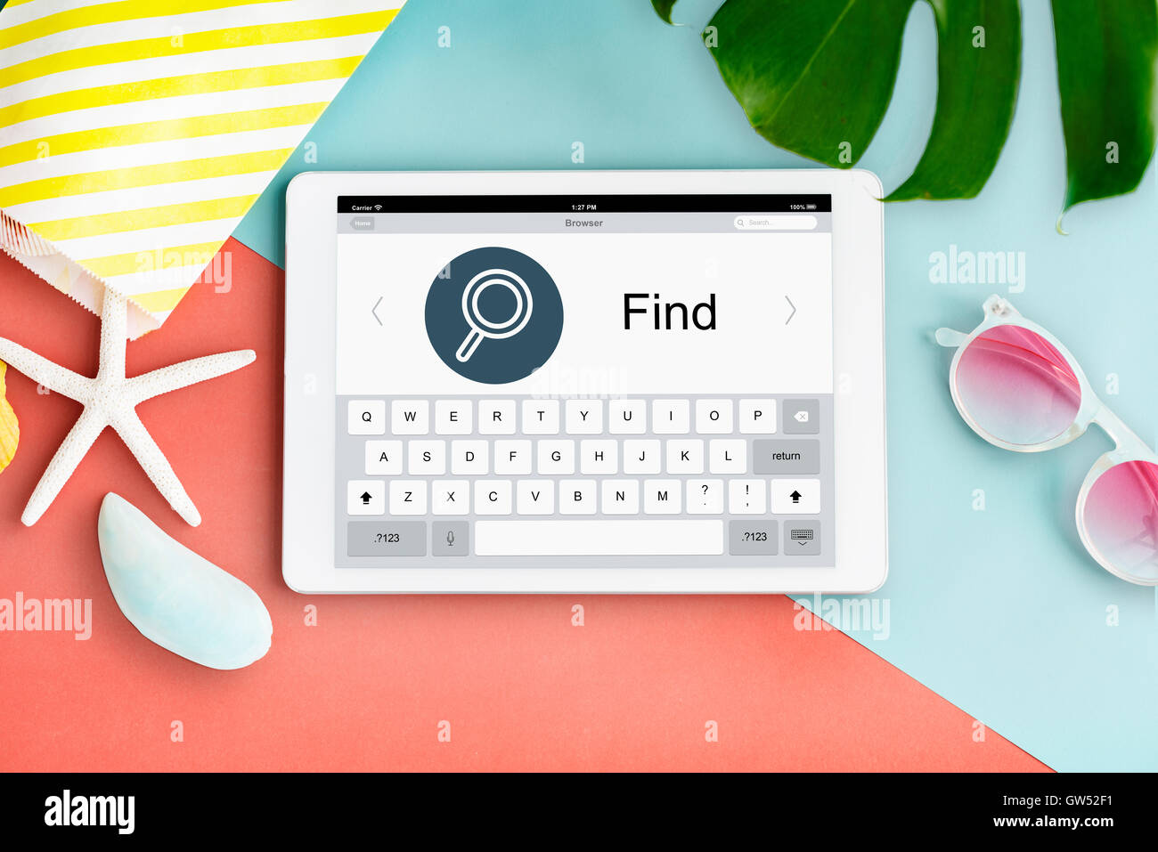 Find Search Browse Magnifying Glass Concept Stock Photo - Alamy
