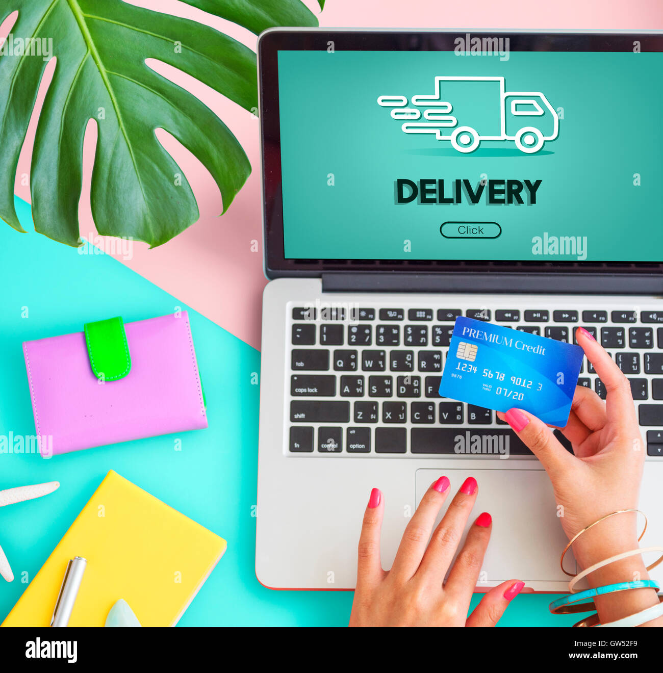 Truck Car Fast Delivery Service Concept Stock Photo - Alamy