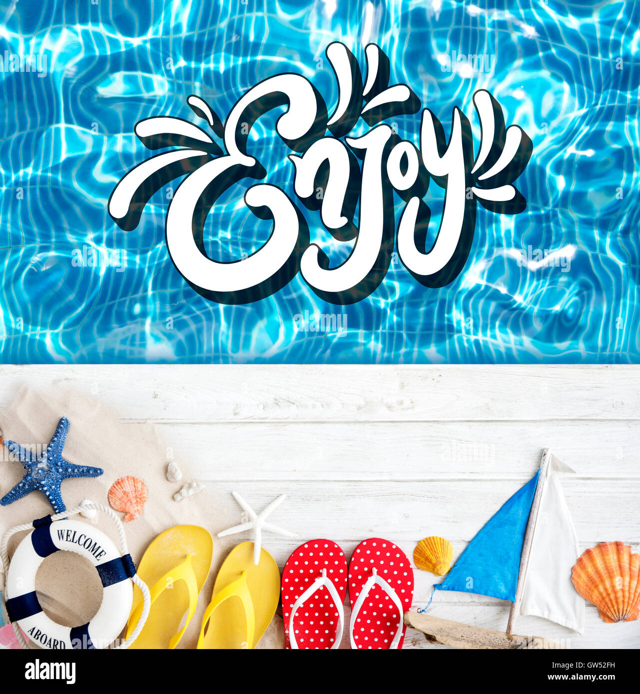Beach Vocation Enjoy Holidays Summer Concept Stock Photo - Alamy