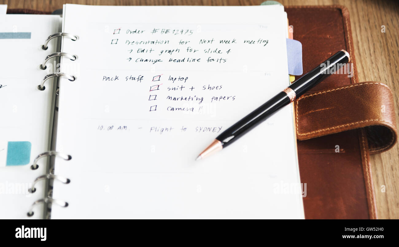 Task Memo To-Do List Planning Schedule Note Concept Stock Photo - Alamy