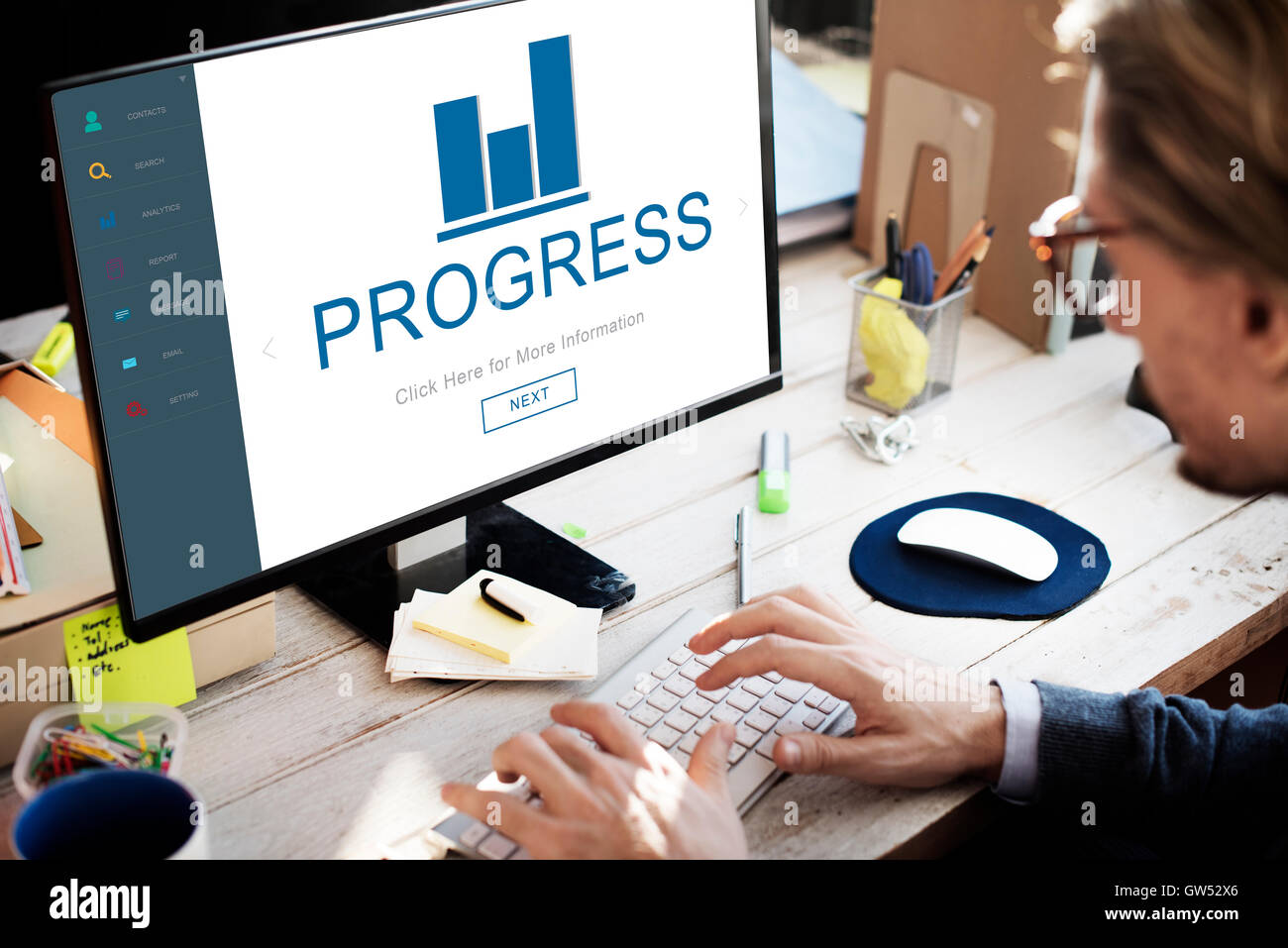 Progress Result Summary Chart Concept Stock Photo - Alamy