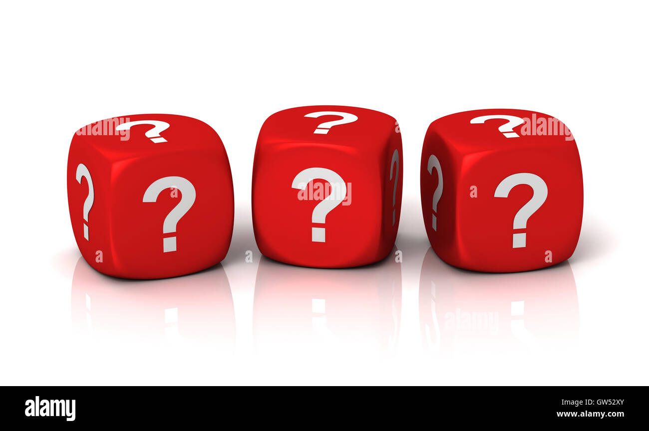 question cubes concept 3d illustration Stock Photo - Alamy