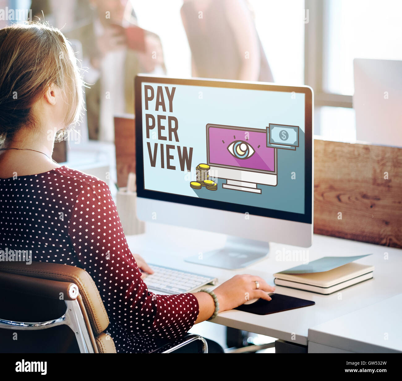 Pay-Per-View Content Magnifier Observation Concept Stock Photo - Alamy