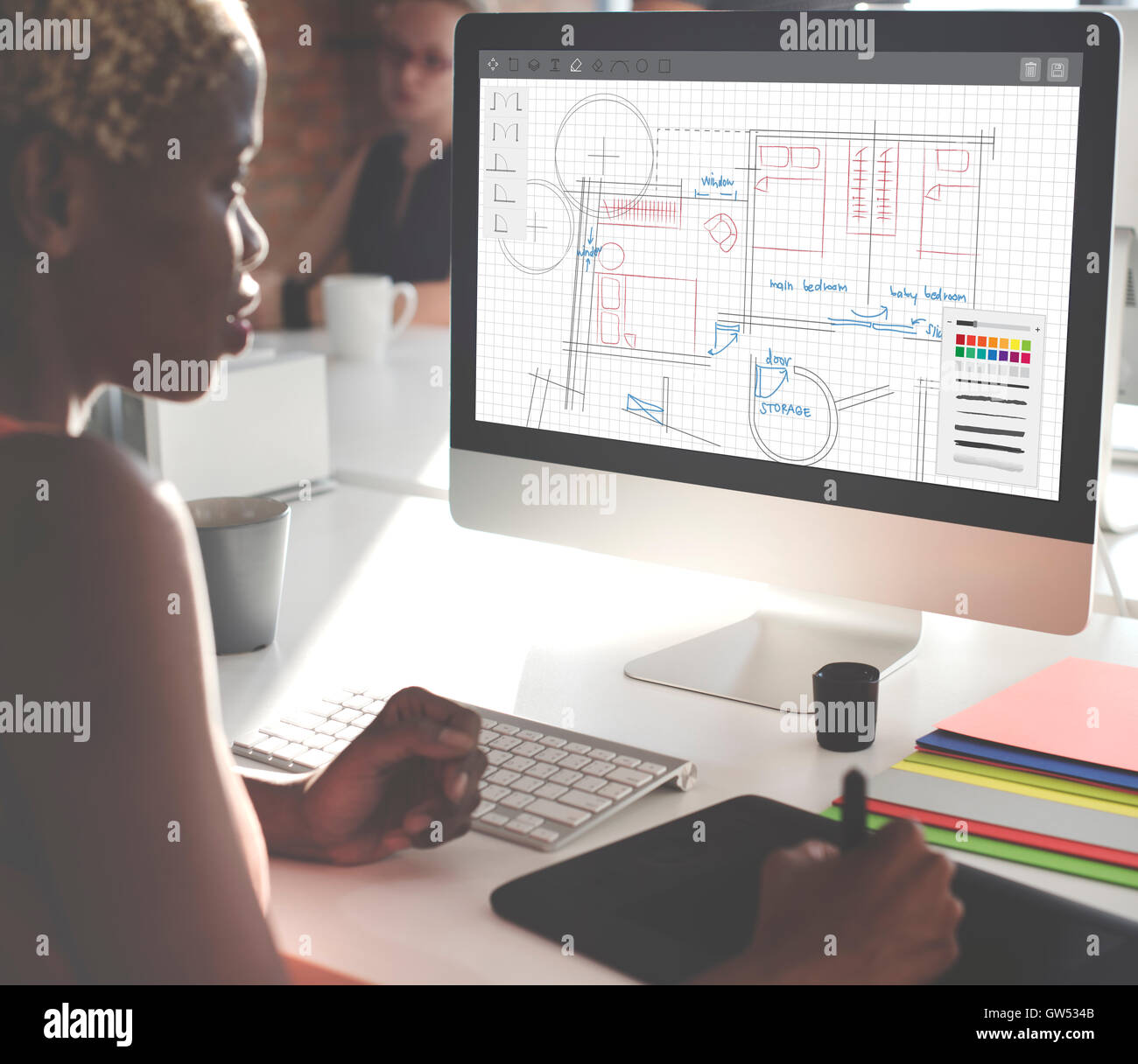 House graphic layout plan hi-res stock photography and images - Alamy