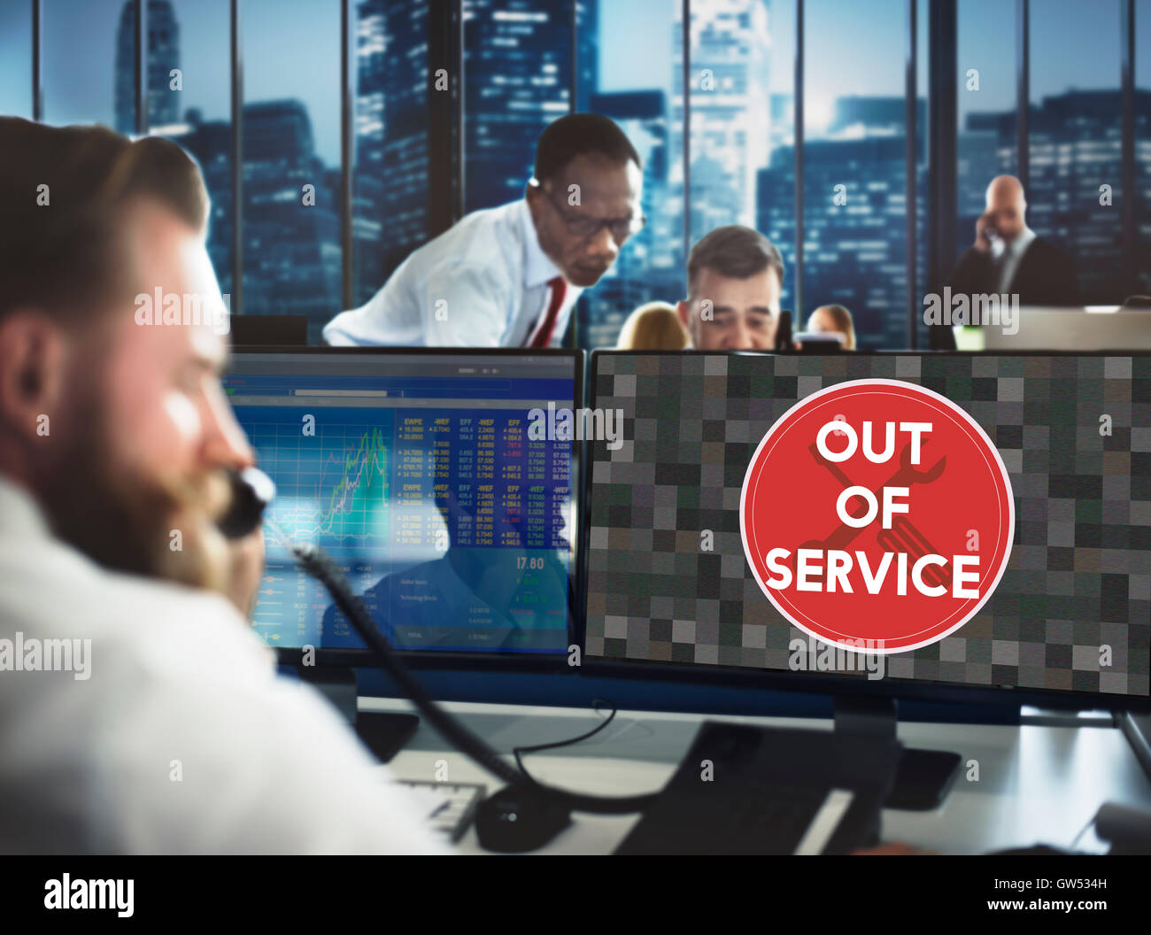 Out Of Service Sign Graphic Concept Stock Photo - Alamy