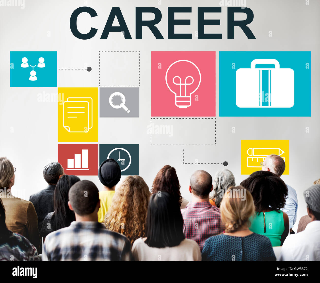 Career Business Chart Bulb Graphic Concept Stock Photo - Alamy
