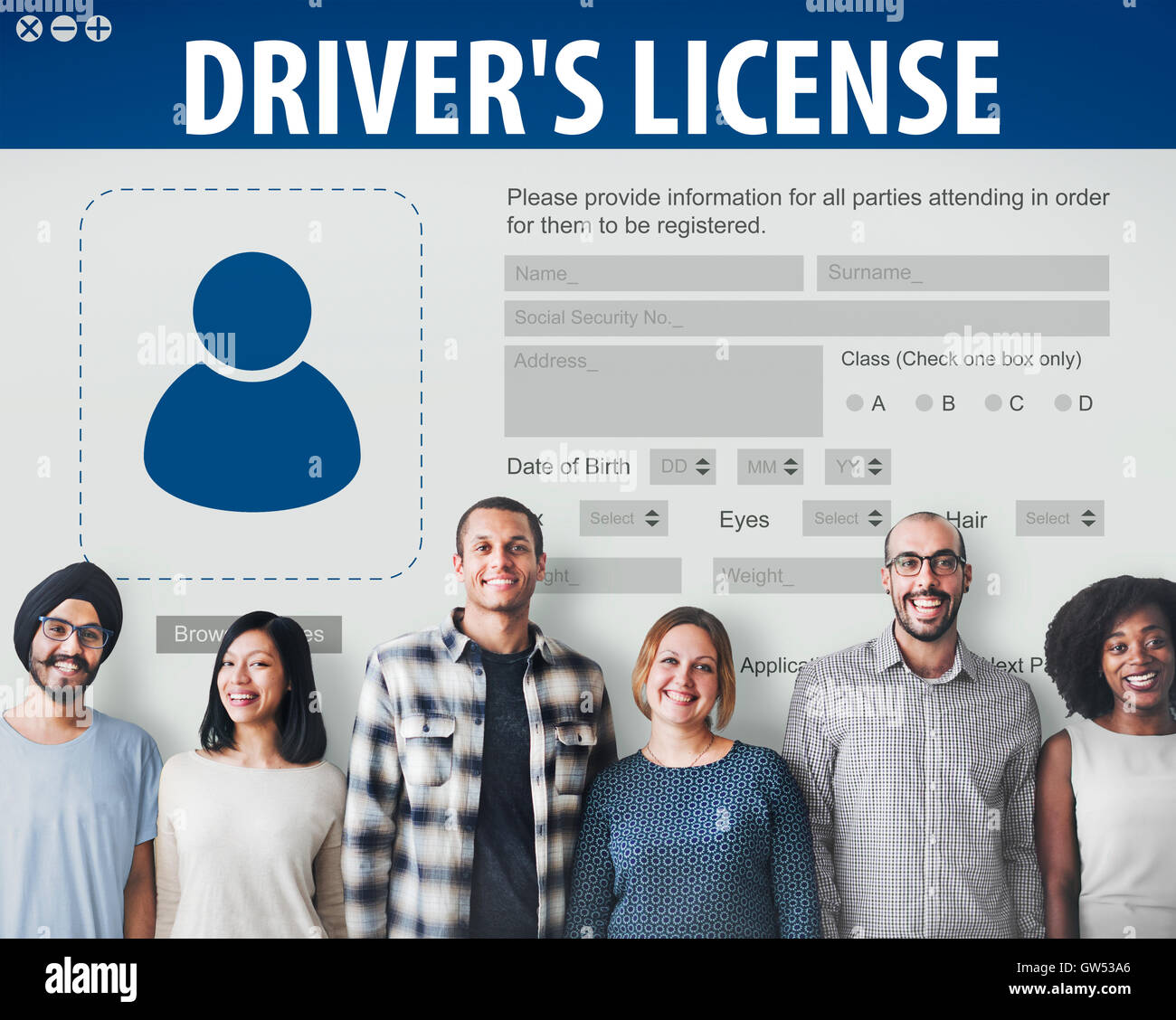 Drivers License Registeration Application Webpage Concept Stock Photo ...