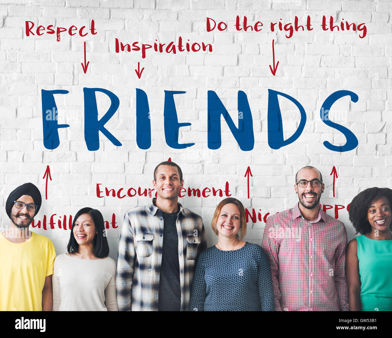 Friends Inspiration Diagram Graphic Concept Stock Photo - Alamy