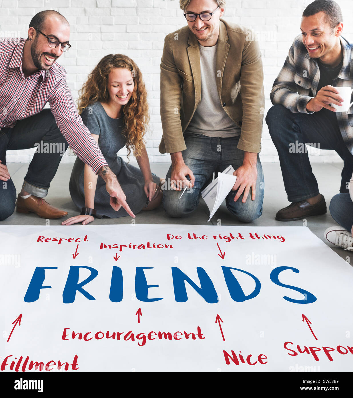 Friends Inspiration Diagram Graphic Concept Stock Photo - Alamy
