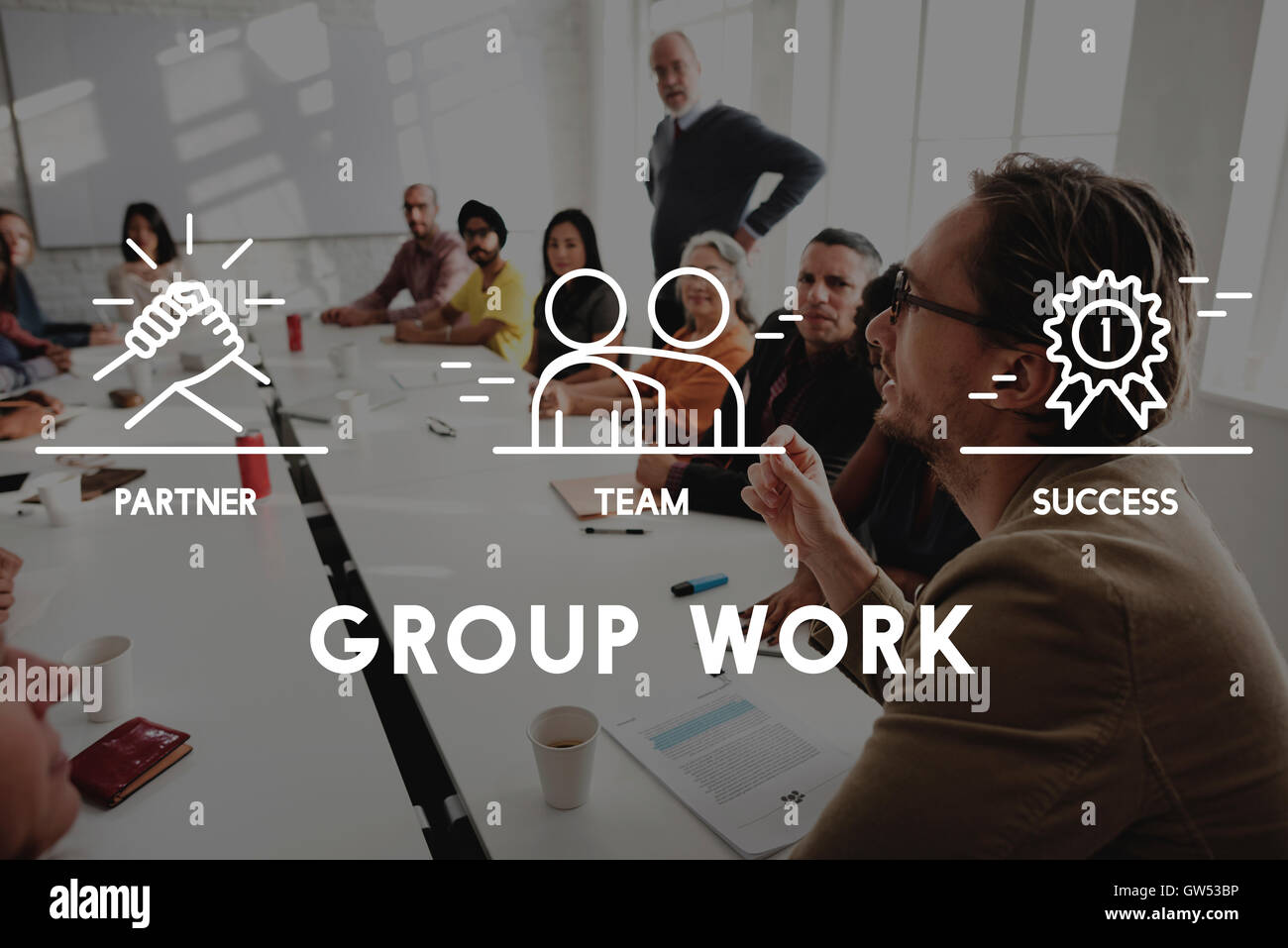 Group Team Work Organization Concept Stock Photo - Alamy