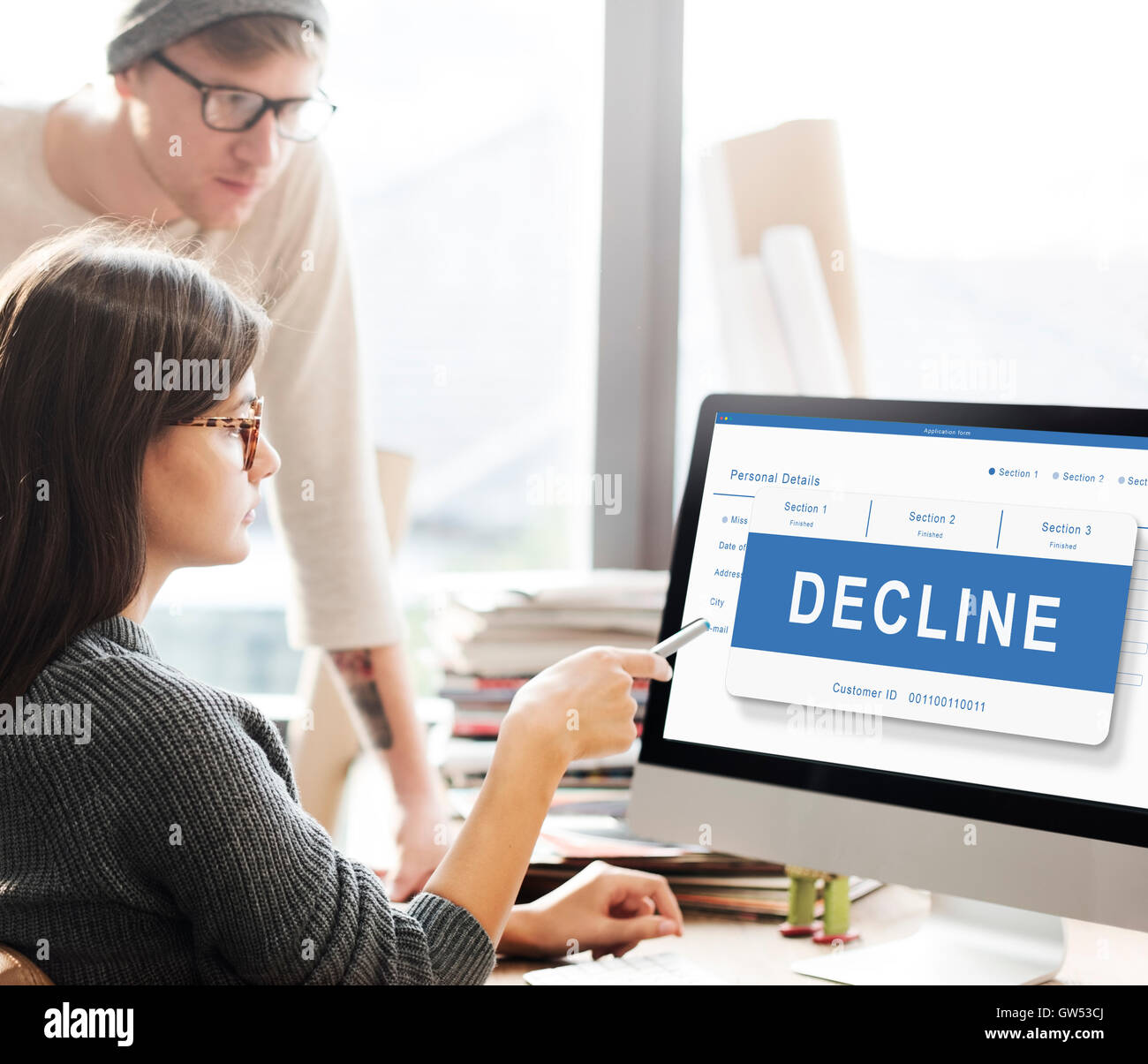 Decline Entry Pending Waiting Approved Reject Concept Stock Photo - Alamy