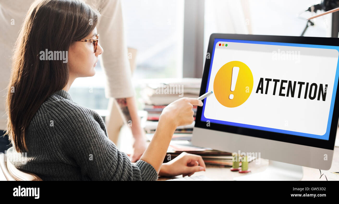 Attention Alert Exclamation Point Concept Stock Photo - Alamy