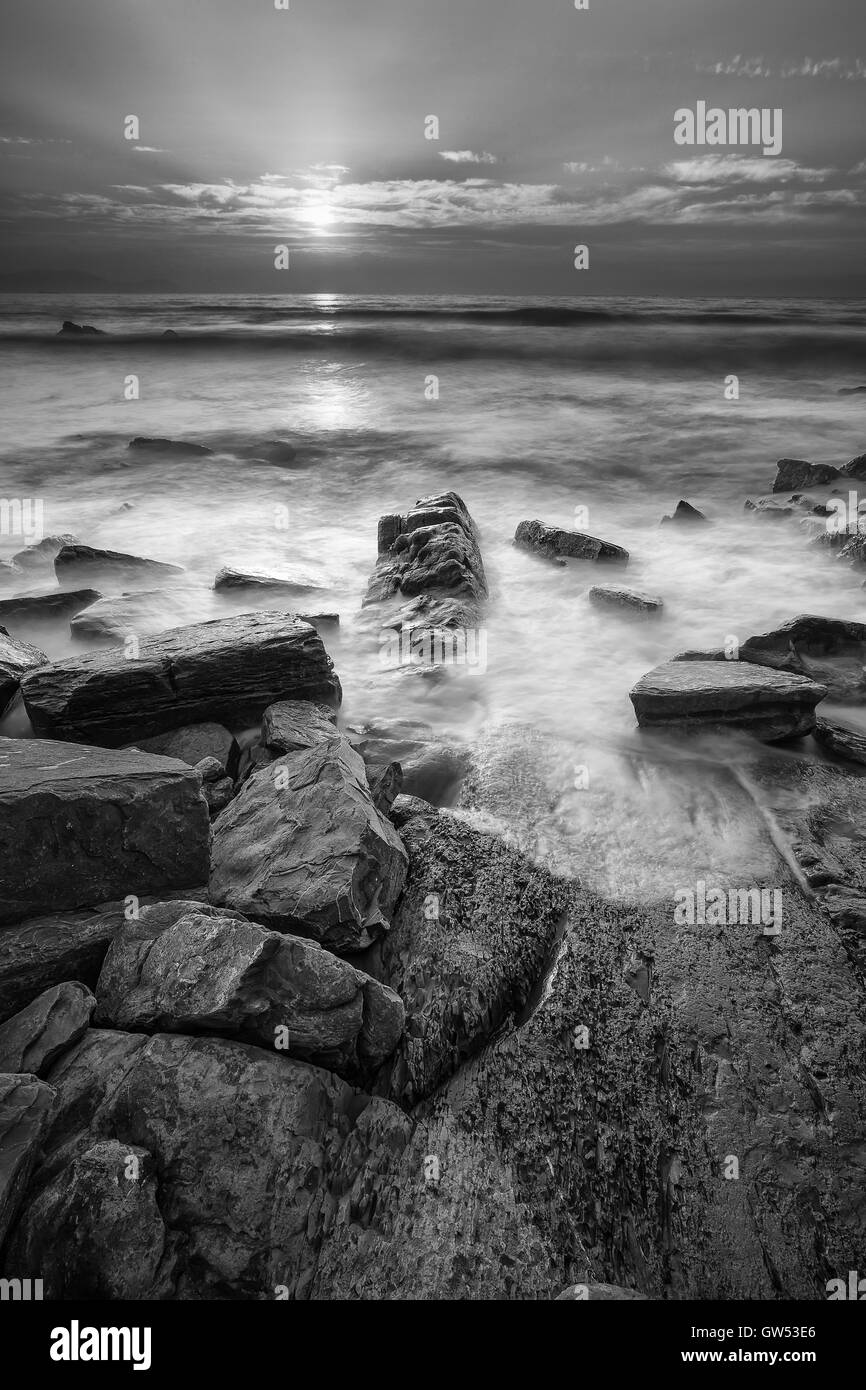 Sea red clouds Black and White Stock Photos & Images - Alamy