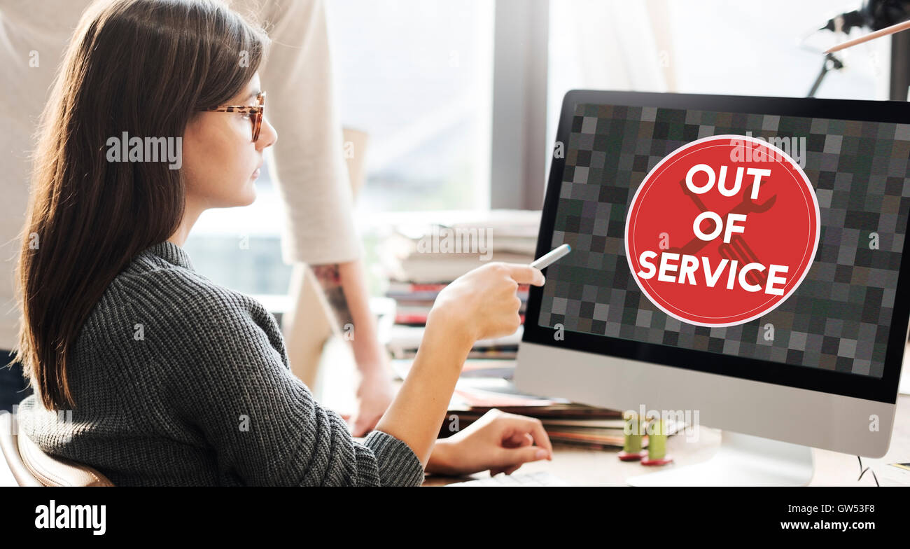 Out Of Service Sign Graphic Concept Stock Photo - Alamy