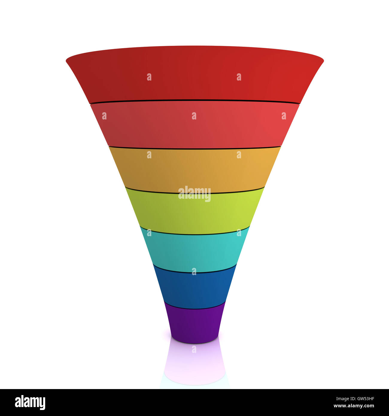 seperating funnel graph concept 3d illustration Stock Photo - Alamy