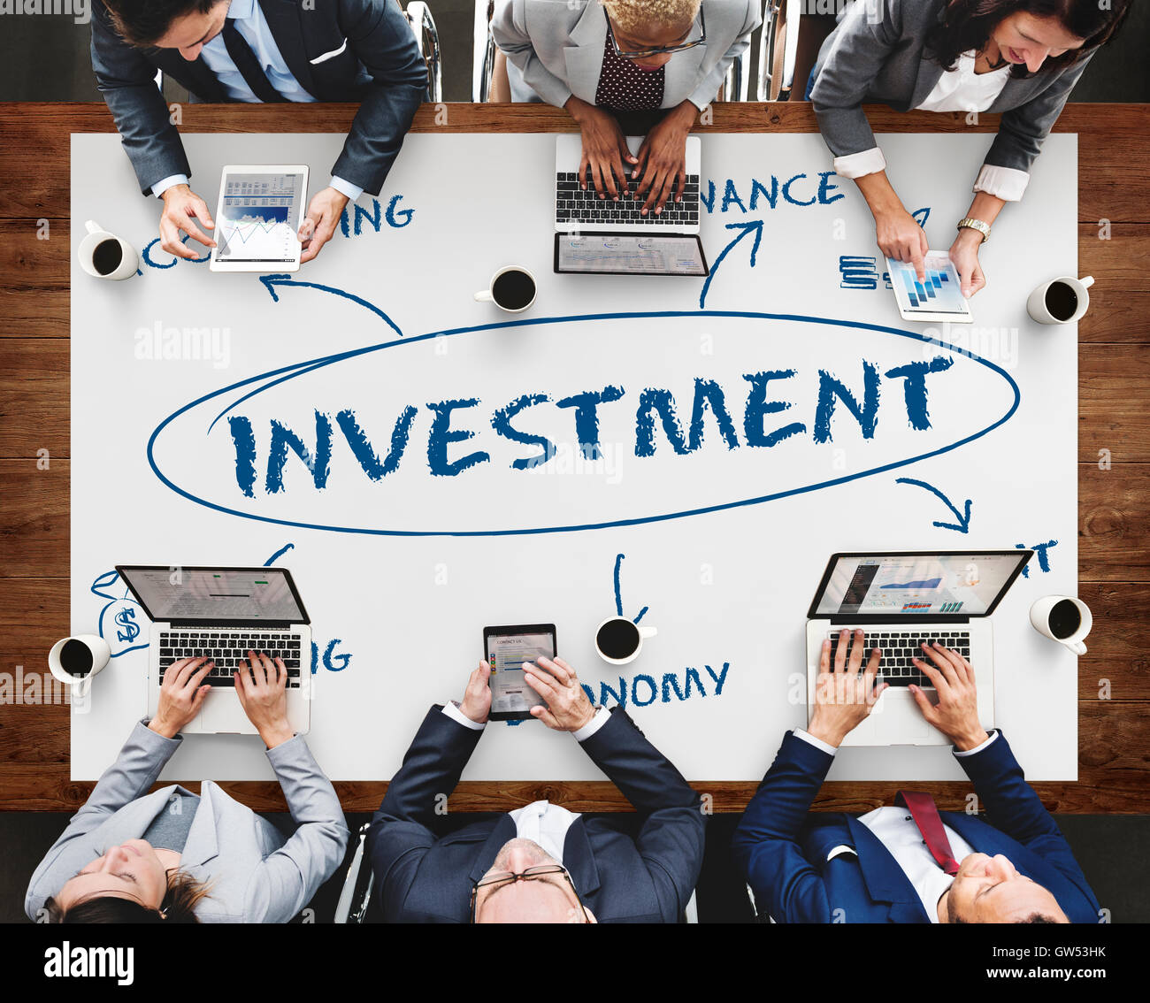 Financial Income Economic Diagram Money Concept Stock Photo - Alamy