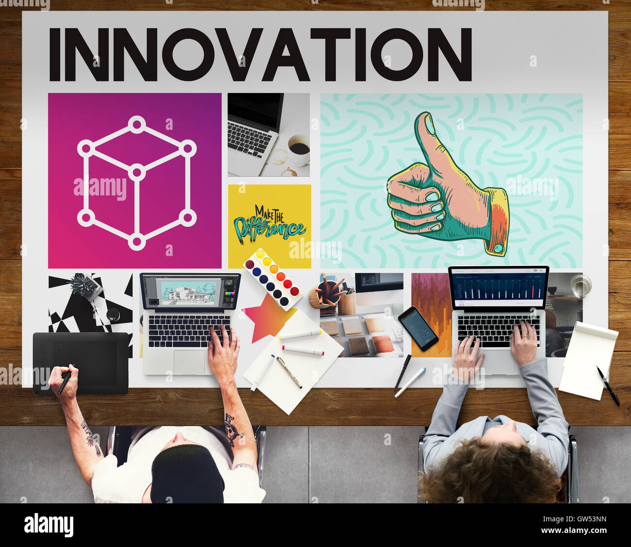 Colleagues Working Teamwork Box Concept Stock Photo - Alamy