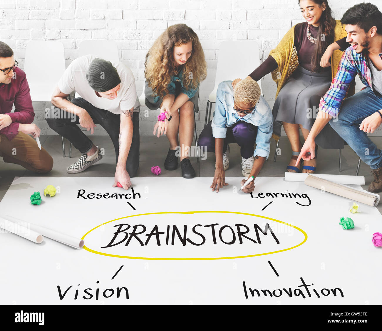 Brainstorm Education Inspire Learn Diagram Concept Stock Photo - Alamy
